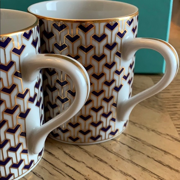 Tiffany & Co. | Dining | Rare Tiffany Co Manhattan Blue Coffee Mugs ...